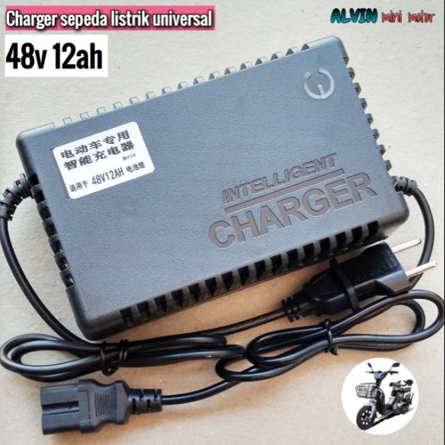 Jual Charger sepeda listrik 48v 12ah universal cas casan selis sparepart E-bike Sunrace antelope ...