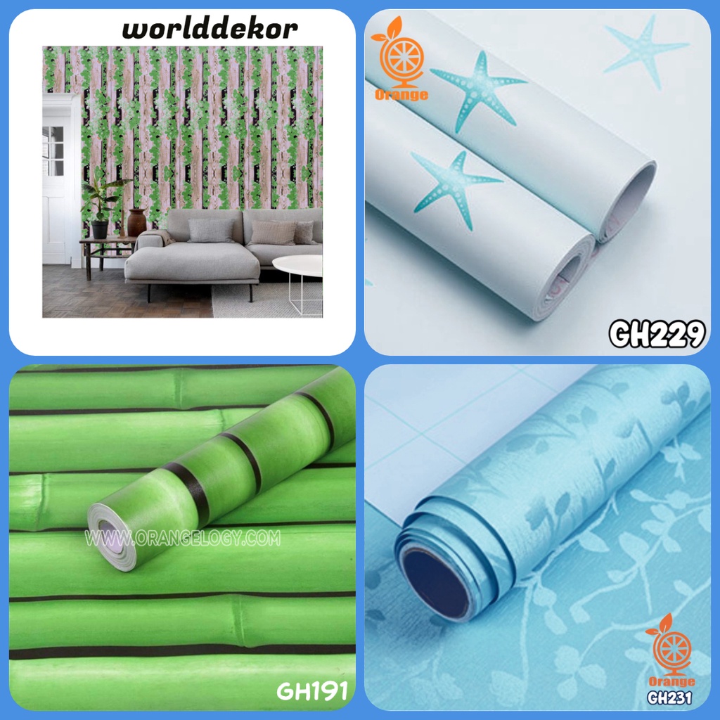 Jual Stiker dinding kamar tidur wallpaper dinding ruang tamu Wallstiker premium 45cm x 8m ...