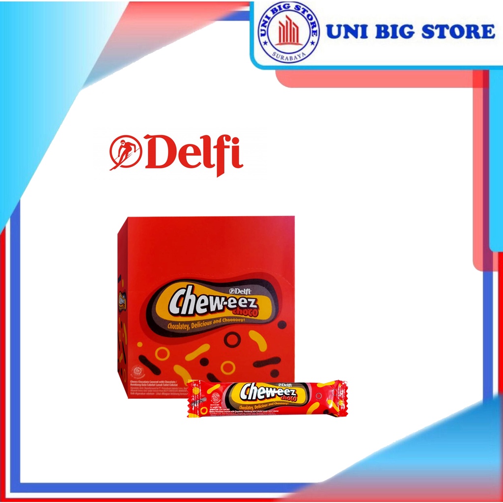 Jual Delfi Cheweez Chew-ezz Long Choco Coklat Cokelat 20 pcs 10 gr BOX ...