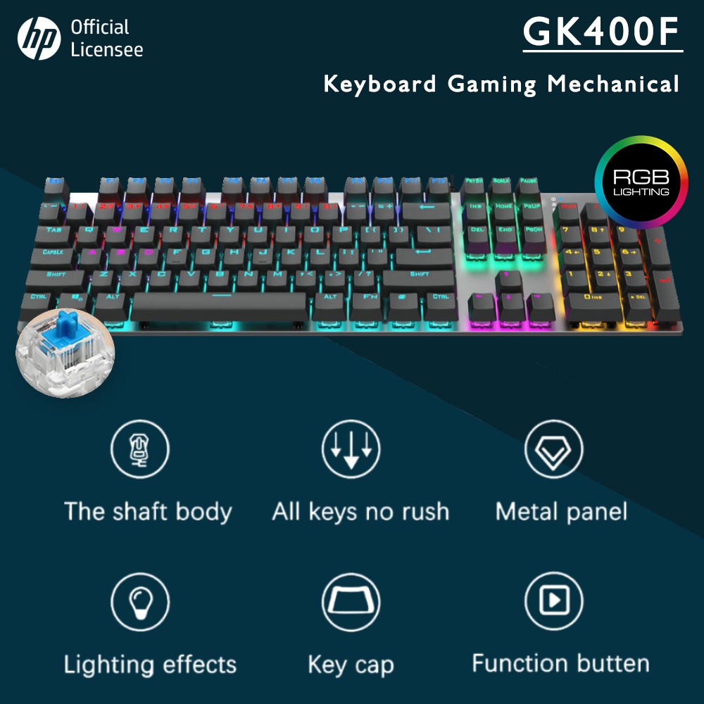 Jual Keyboard Gaming HP GK400F - RGB Blue Switch Mechanical Keyboard ...