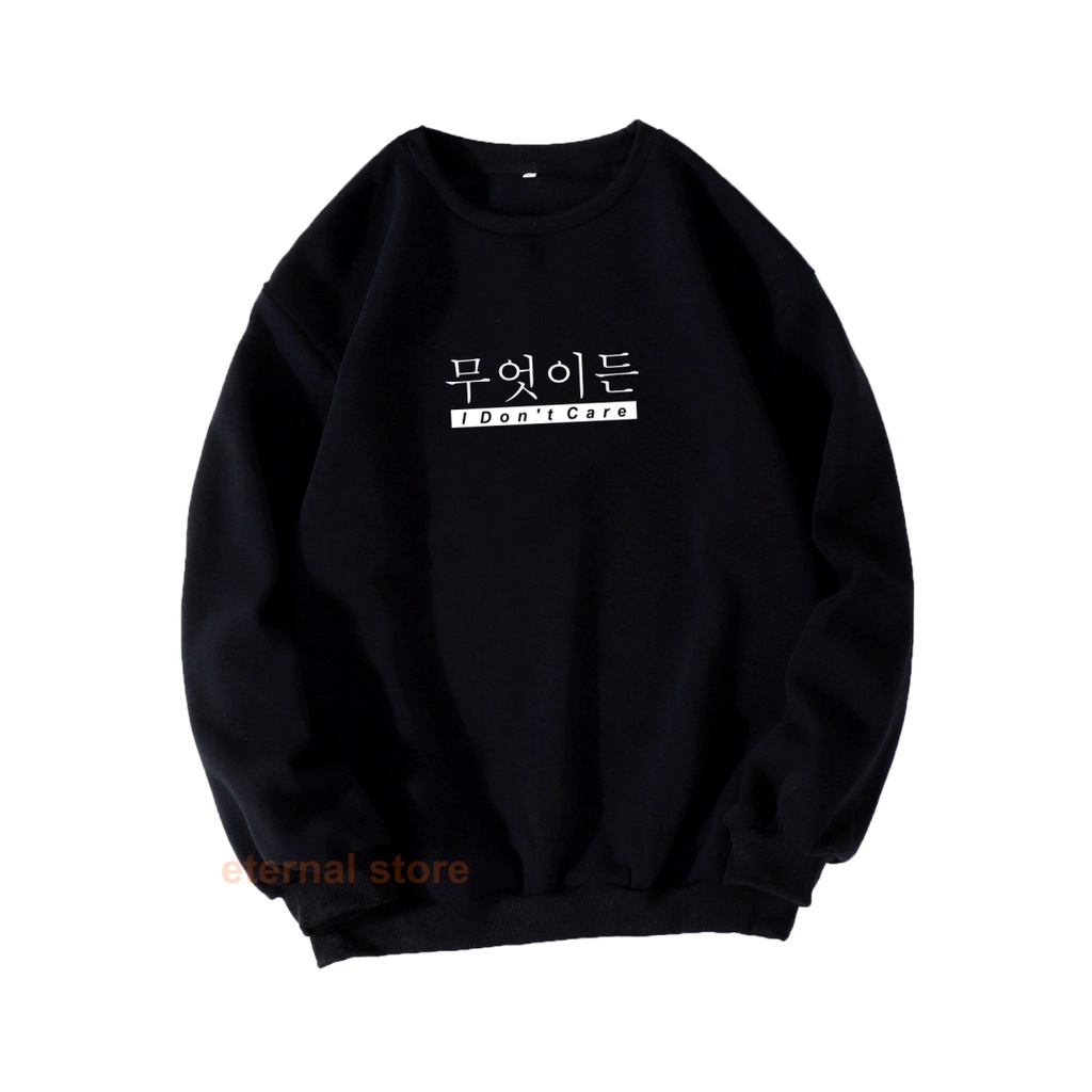 Jual sweater korea sweatshirt crewneck distro bahan fleece tebal street ...
