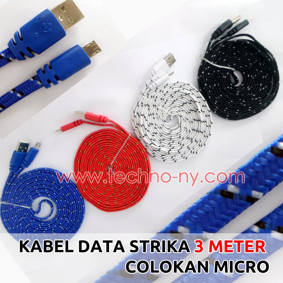 Jual Kabel Data Strika 3 Meter Colokan Micro USB | Shopee Indonesia