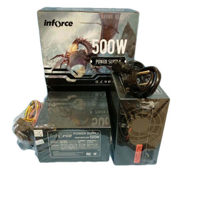 Jual Power Supply 500W Black Inforce, Power Supply ATX Standart Pc ...