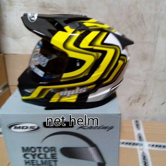 Jual Helm mds super pro motif kuning doble visor | Shopee Indonesia