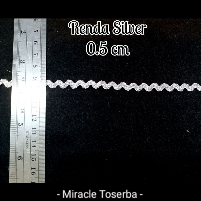 Jual Renda Tali Silver 0.5 cm (per meter) | Shopee Indonesia