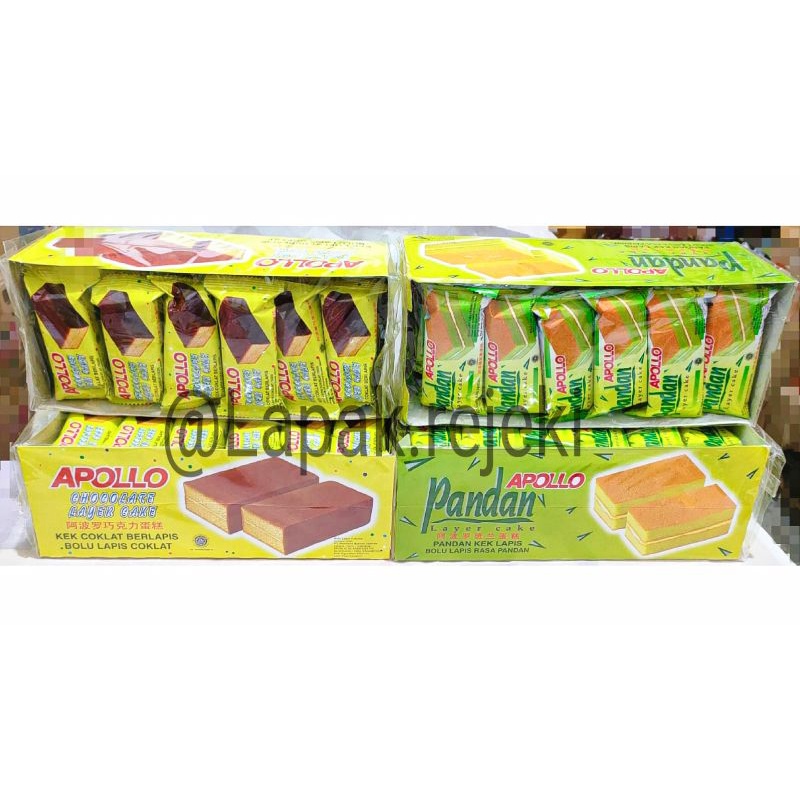 Jual Apollo Bolu Original MalaysiaPandan & Coklat 24Bungkus | Shopee ...