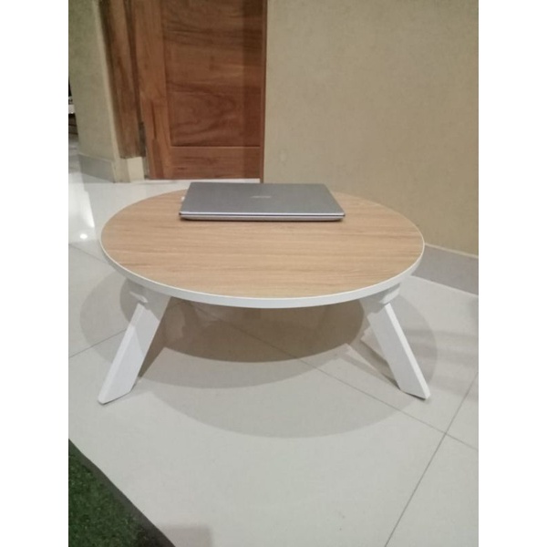 Jual meja lipat bulat lesehan,meja makan lesehan | Shopee Indonesia
