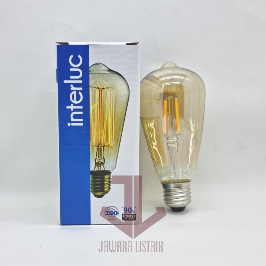 Jual INTERLUC LED FILAMENT ST64 ST 64 PIJAR CLASSIC LAMPU CAFE 4W 4 W ...