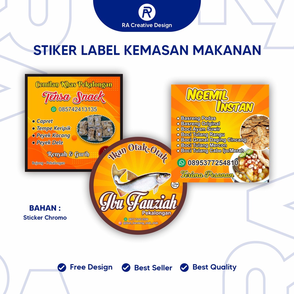 Jual Stiker Label Makanan (Free Design) | Shopee Indonesia