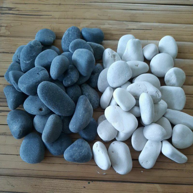 Jual Batu hias taman warna putih susu dan hitam 1 kg | Shopee Indonesia