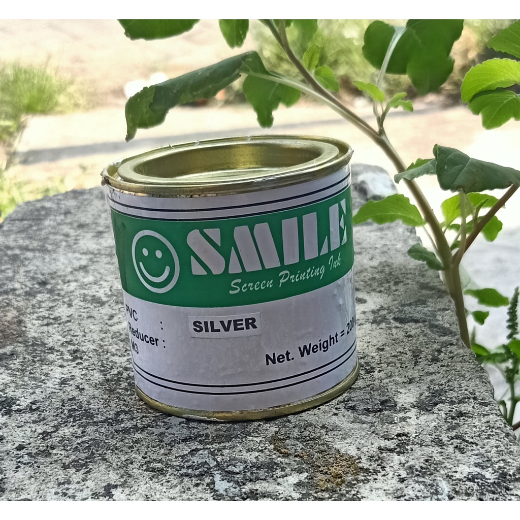Jual [Silver] Tinta Cat Sablon Kertas SMILE PVC 200 g | Shopee Indonesia