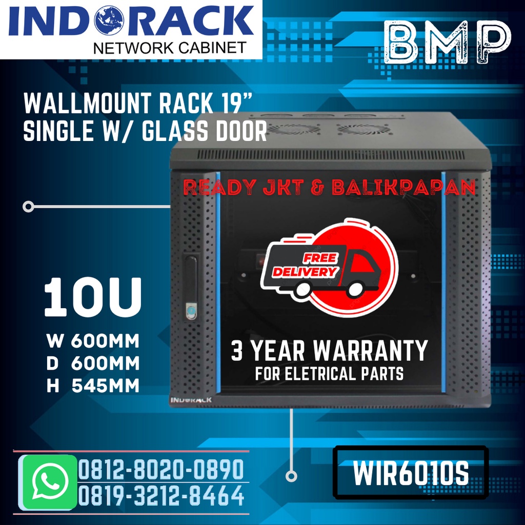 Jual INDORACK WALLMOUNT WIR6010S - RACK SERVER RACKMOUNT 19 INCH 10U ...