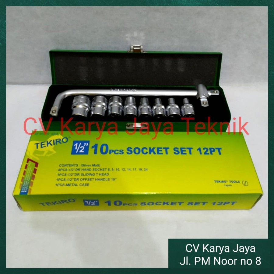 Jual Kunci Sok Set 10 pc 12PT Tekiro / Hand Socket 10 pc 1/2" [8-24]MM Besi | Shopee Indonesia