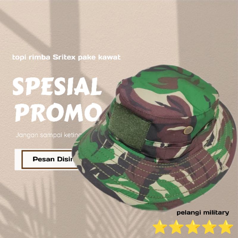 Jual TOPI RIMBA LORENG KAWAT | TOPI RIMBA SRITEX | TOPI LORENG TNI ...