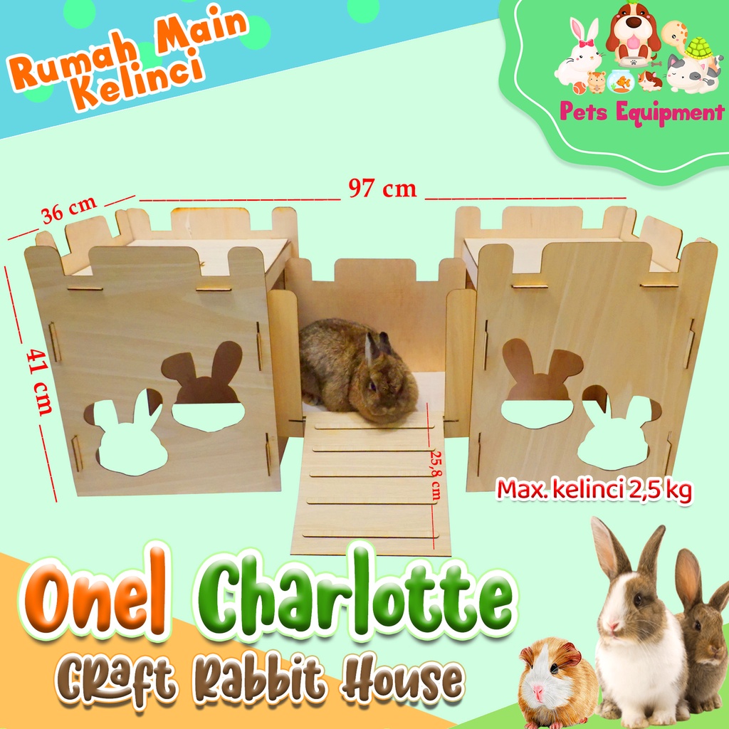 Jual ONEL CHARLOTTE CRAFT RABBIT HOUSE/RUMAH KELINCI/RABBIT TUNNEL ...