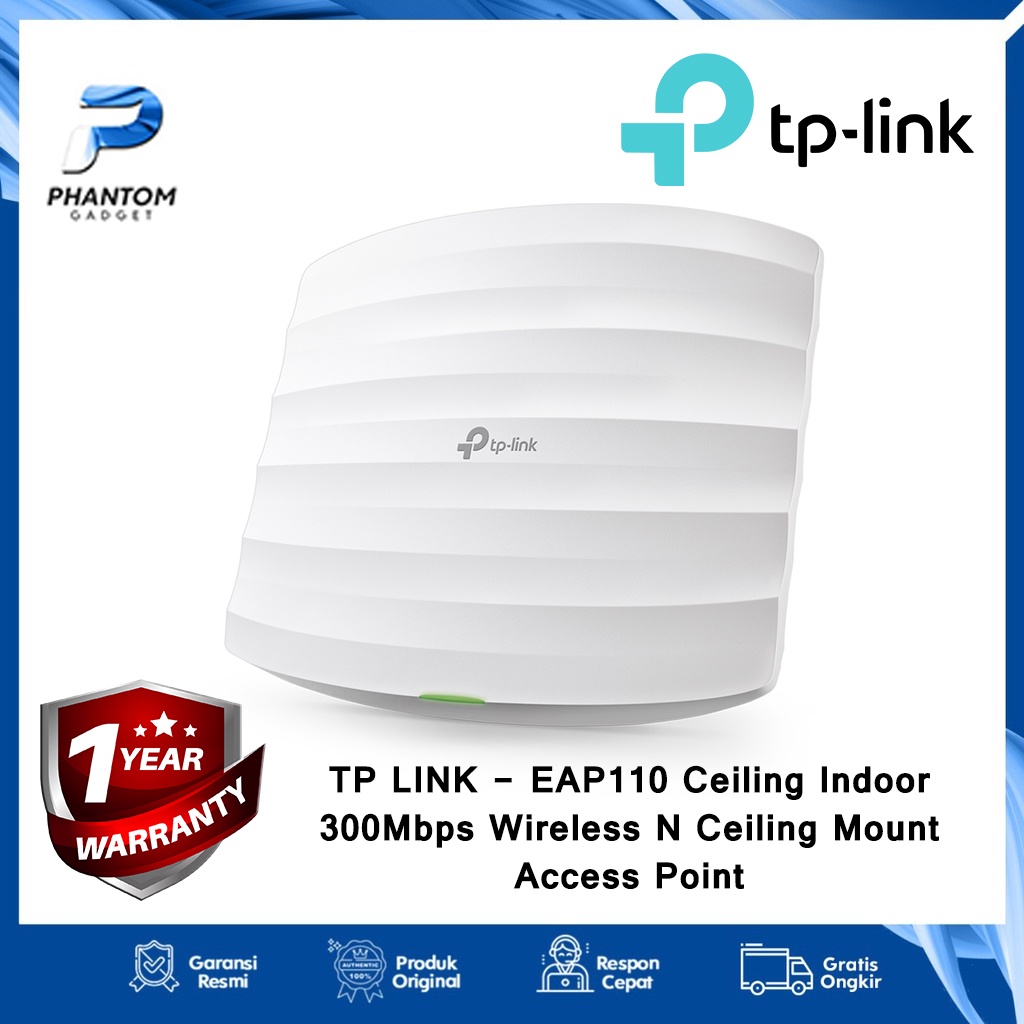 Jual TP LINK EAP110 Wireless N Ceiling Mount Access Point 300Mbps ...