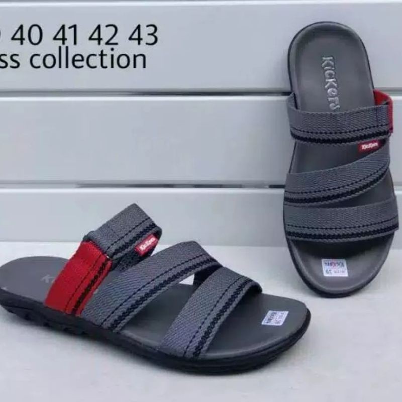 Jual (cod) Sandal kickers pria bisban Murah berkualitas selop slop slip ...
