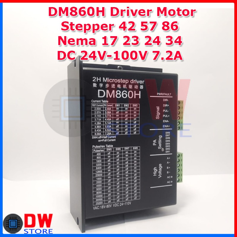 Jual Driver Motor Stepper 42 57 86 DM860H Nema 17 23 24 34 DM860 7.2A | Shopee Indonesia