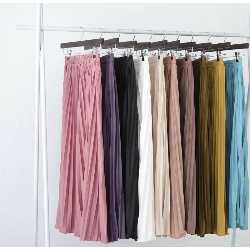 Jual ROK PLISKET WANITA MAYUNG PANJANG 95CM BAHAN HYGET PREMIUM | Shopee Indonesia