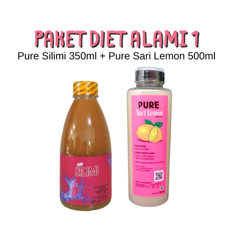Jual Paket Diet Alami 1 : Pure slimy 350 ml + Pure Sari Lemon 500 ml ...