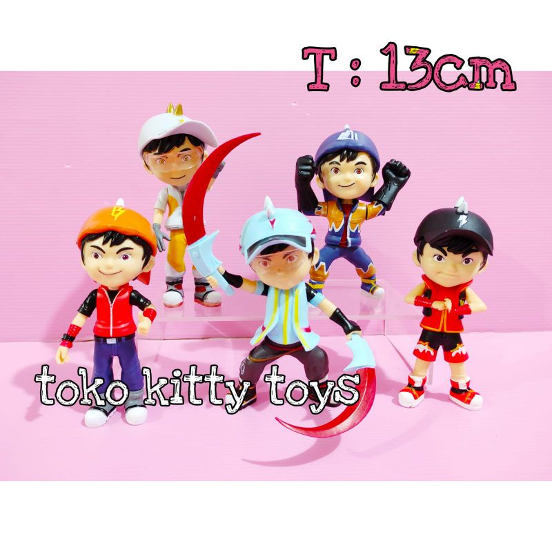 Jual action figure boboiboy set isi 5 pcs mainan topper miniatur boboi ...