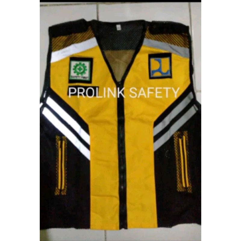 Jual ROMPI SAFETY PU KUNING HITAM BAHAN TASLAN SAMPING JALA | Shopee ...