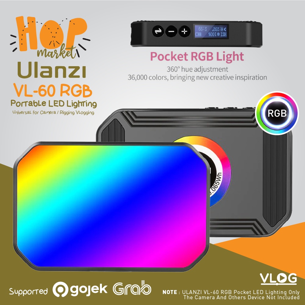 Jual ULANZI VL60 RGB Compact Magnetic Portable LED Square Light 9000K ...