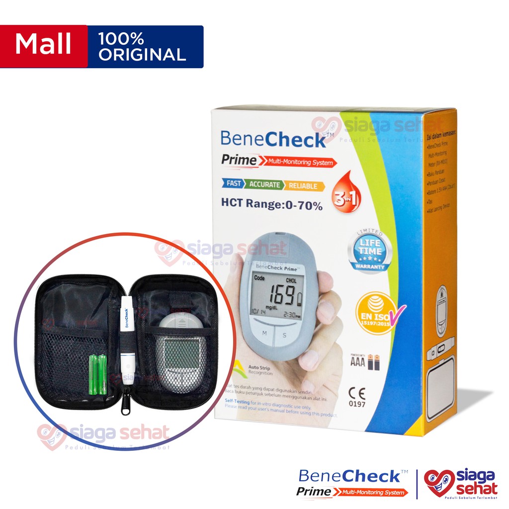 Jual Alat Cek Darah - BeneCheck PRIME 3 in 1 | Shopee Indonesia