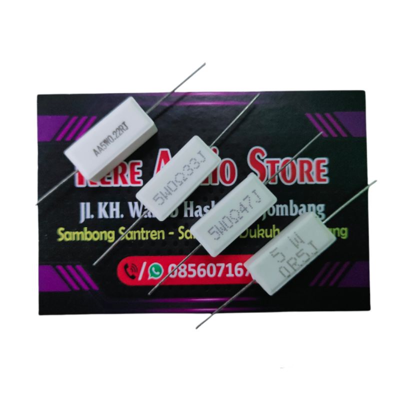 Jual R Kapur / Resistor Kapur 5W 5Watt 0,22 0,33 0,47 0,5 4k7 6k8b 10 ohm (perbiji) | Shopee ...