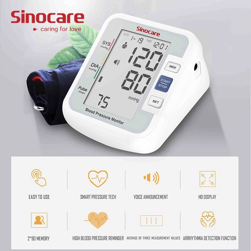 Jual BA-801 Sinocare Tensimeter Digital Alat Ukur Cek Tekanan Darah ...