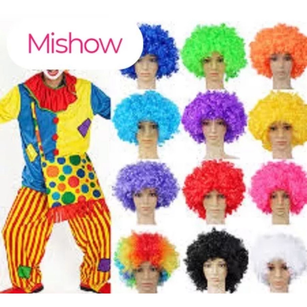 Jual Wig Rambut Palsu Kribo Allsize | Wig Badut | wig costplay | Rambut ...