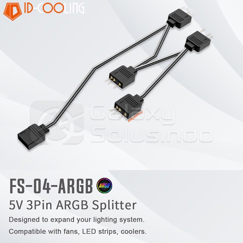 Jual ID-COOLING FS-04 5V 3Pin ARGB 1 in 4 Out Splitter Cable | Shopee Indonesia