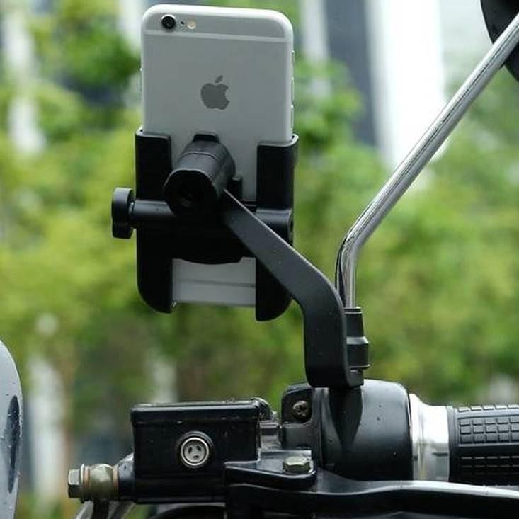 Jual Holder Hp motor spion full metal/Bahan besi/Bodi C2 holder hadphone full besi stang c1 Plus ...