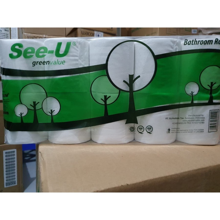 Jual Tissue Gulung See-U Bathroom 1 Pack isi 10Roll / tissue wc / kamar ...