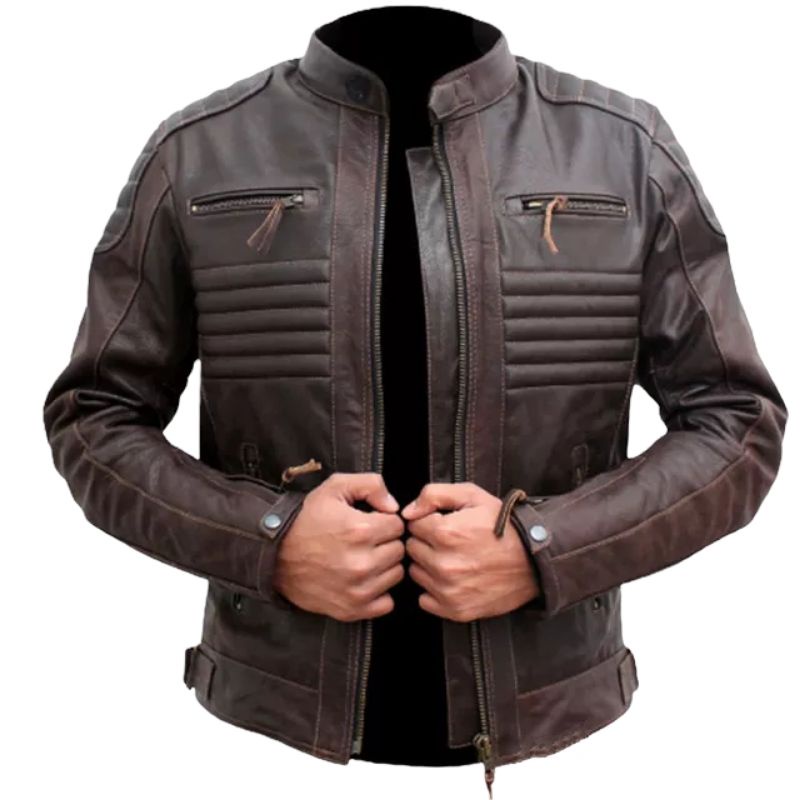 Jual Jaket Kulit pria Jaket kulit domba aslli 100% Jaket kulit biker ...