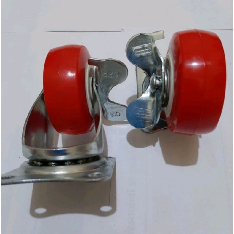 Jual 0RODA ETALASE 2" PU HEAVY DUTY + REM / RODA TROLLEY 2" PU | Shopee ...