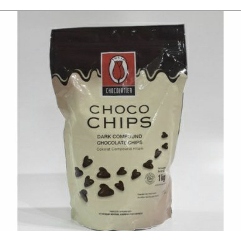 Jual TULIP CHOCO CIPS DARK COMPOUND 1 KG | Shopee Indonesia