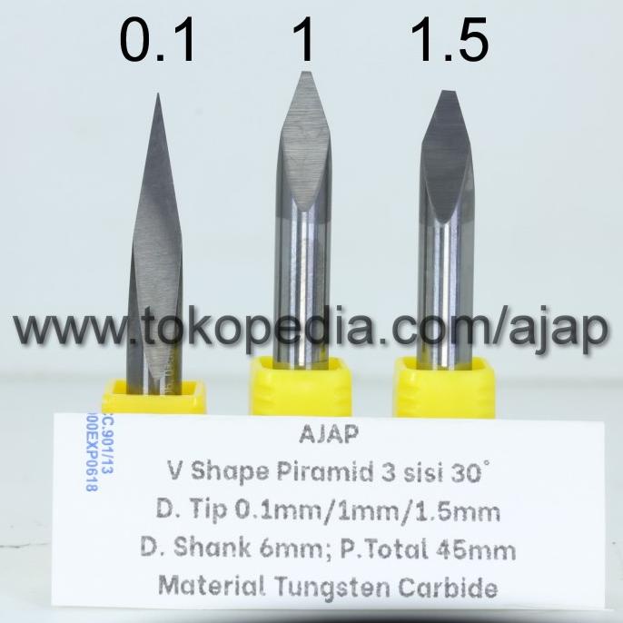 Jual Mata Grafir V 6mm pahat engraving router bit CNC PCB milling ...