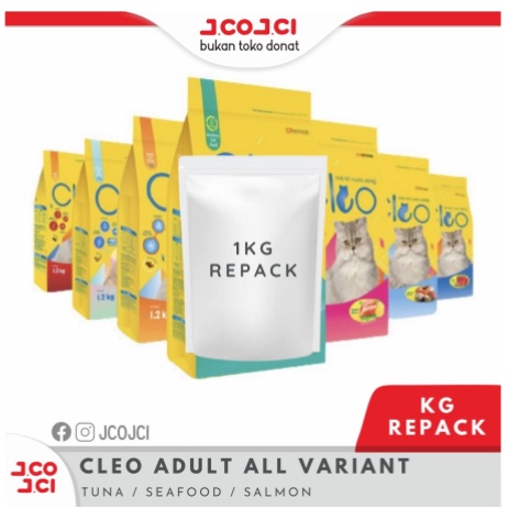 Jual CLEO Catfood Adult All Varian Repack 1 kg - Cat Food | Shopee ...