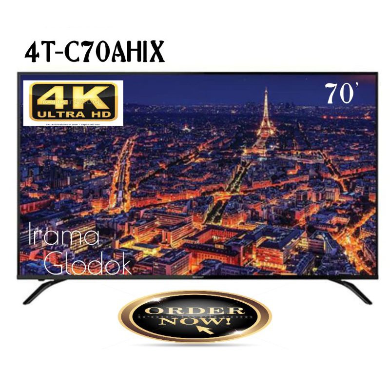 Jual LED TV SHARP 70 Inch 4T-C70AH1X Digital Smart TV ULTRA HD 4K ...