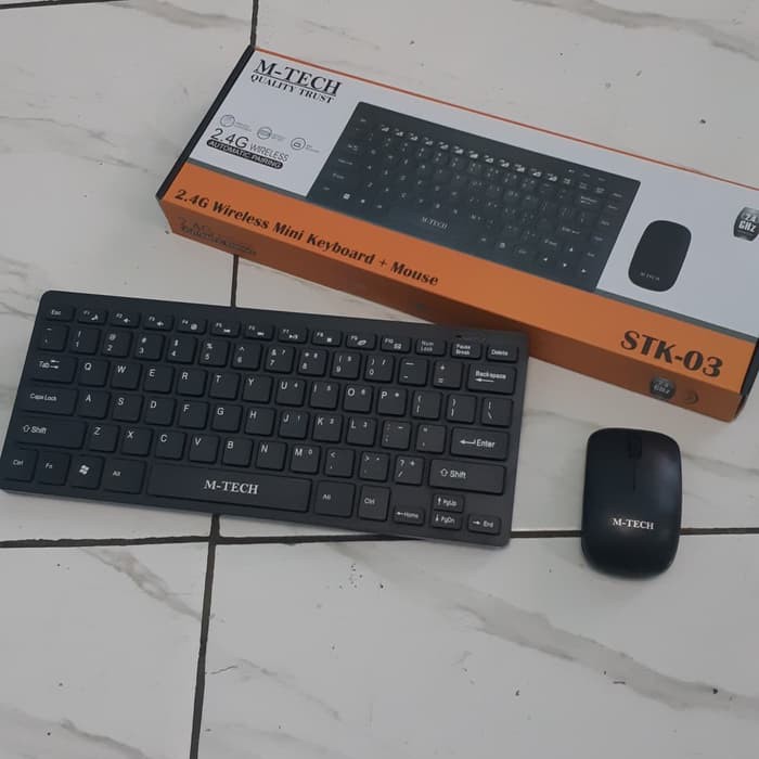 Jual Paket Keyboard Mini Slim Wireless Mouse MTech STK-03 M-Tech STK03 ...