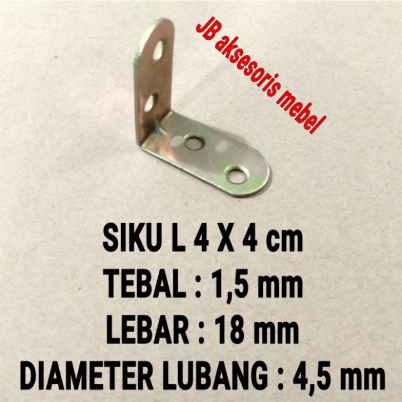 Jual PLAT SIKU L KUNING 4 x 4 cm TEBAL / SIKU RAK L 4x4 cm BESI KUNING ...