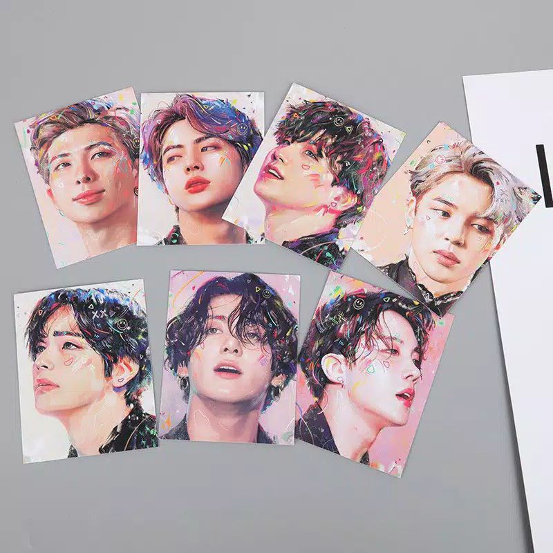 Jual Postcard BTS Lukisan Painting HD RM Jin Suga Jhope Jimin V ...