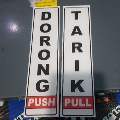 Jual AKRILIK SIGN TARIK DORONG UKURAN 5×20 CM sudah dapet (1 set ...