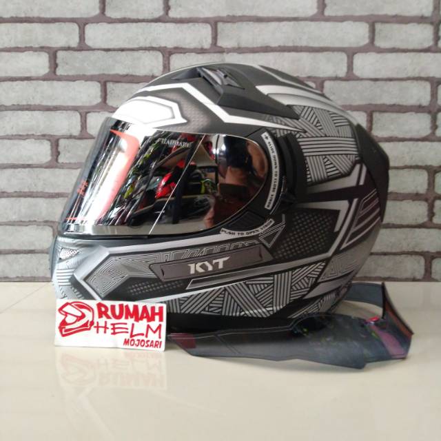 Jual KYT K2Rider black panther paket ganteng K2 Rider Flat visor ...
