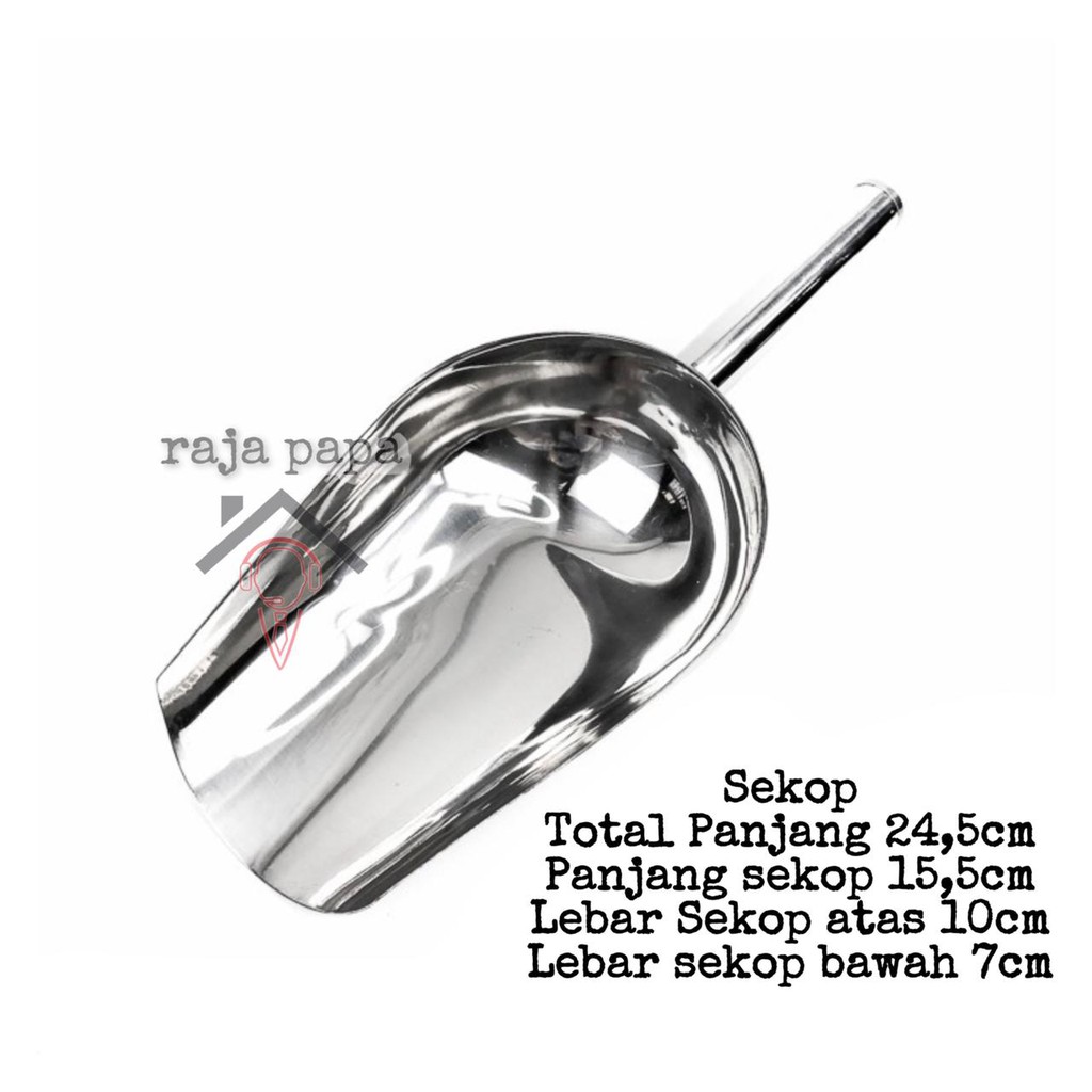 Jual RAPA Sendok Sekop Skop Es Batu Serok Tepung Stainless Steel Ice ...