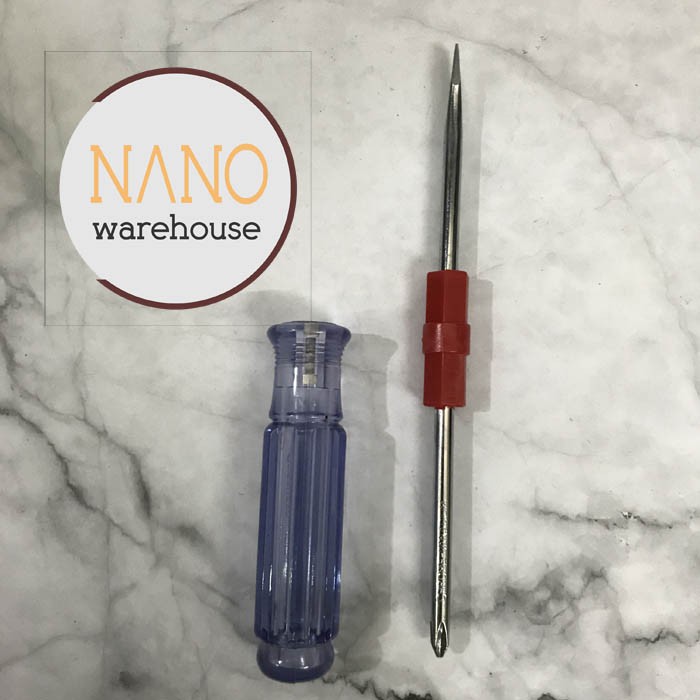 Jual Obeng 2 Way Timbal Balik Transparan/ Obeng Bunga / Obeng Minus ...