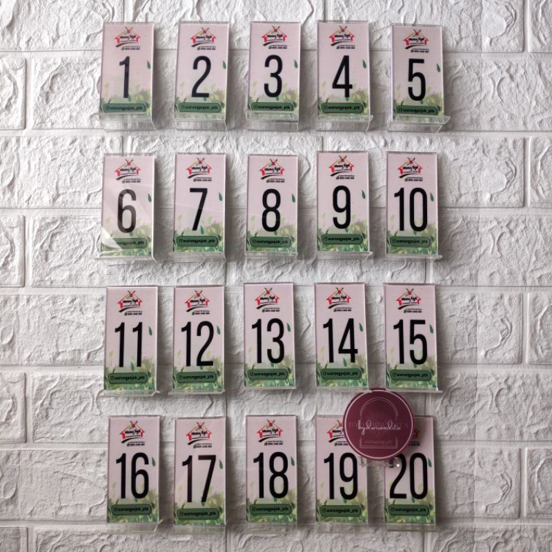 Jual Nomor Meja / Custom Nomor Meja / Akrilik Nomor Meja / Nomor Meja ...