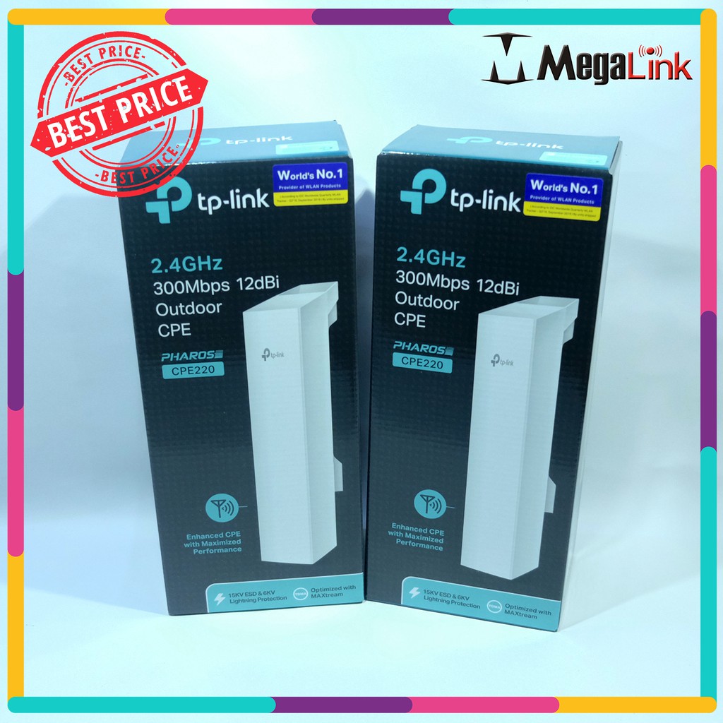 Jual TP-Link CPE220 2.4GHz 300Mbps 12dBi Outdoor CPE Promo | Shopee ...