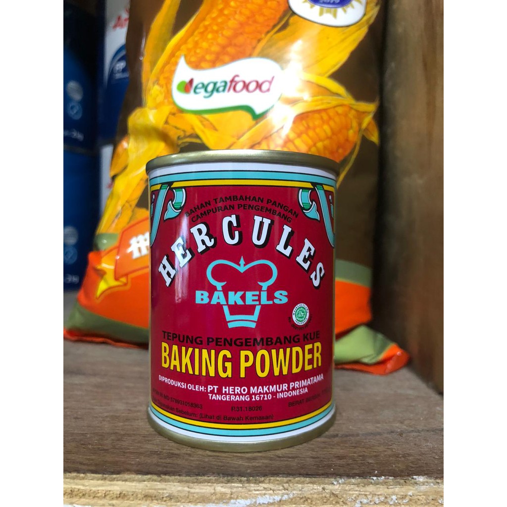Jual Baking Powder Hercules Kemasan Kaleng 110gr / Pengembang Kue ...